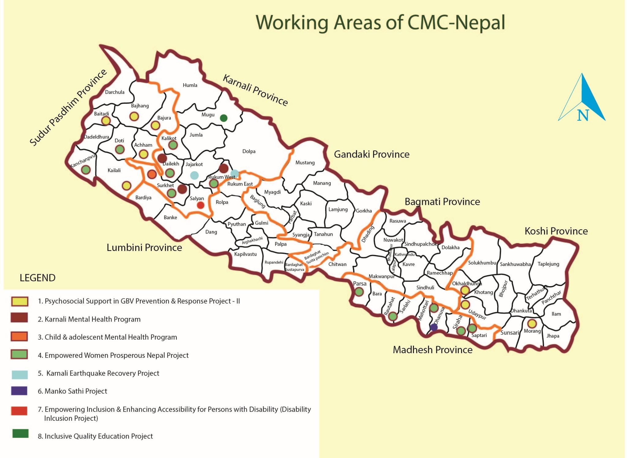 Working Areas – CMC Nepal
